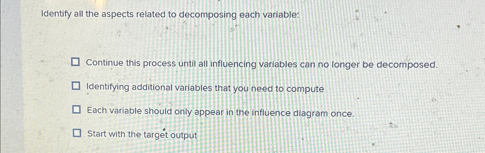 Solved Identify all the aspects related to decomposing each | Chegg.com