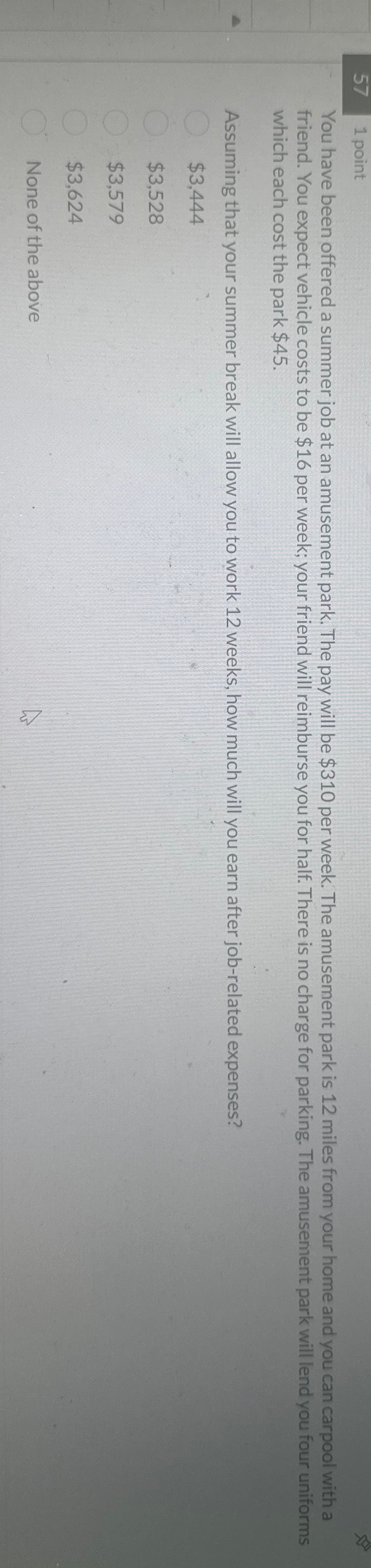 Solved 571 ﻿pointYou have been offered a summer job at an | Chegg.com