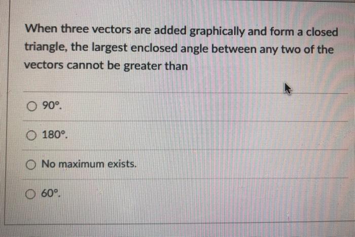 Solved When three vectors are added graphically and form a | Chegg.com