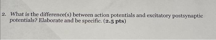 Solved What is the difference(s) between action potentials | Chegg.com