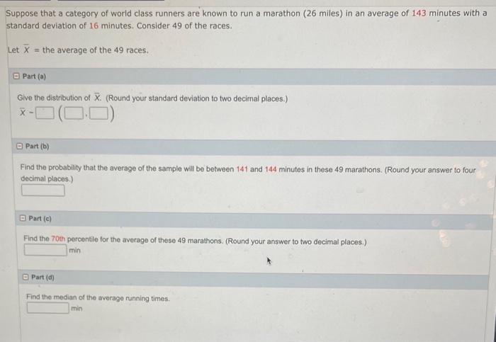 Solved Suppose that a category of world class runners are | Chegg.com