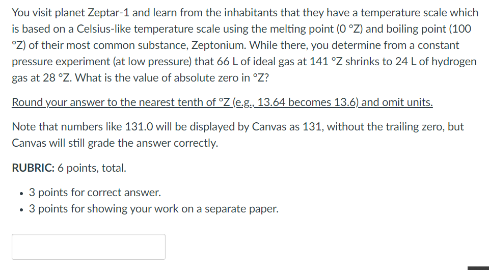 Solved You visit planet Zeptar-1 and learn from the | Chegg.com