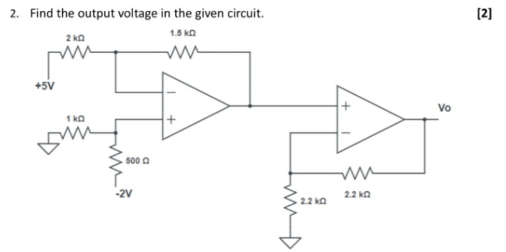 Solved Find the output voltage in the given circuit. | Chegg.com