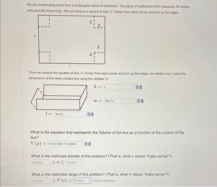 Solved We are constructing a box from a rectangular piece of | Chegg.com
