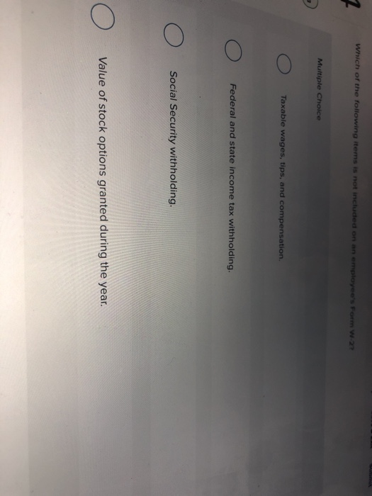 Solved Which of the following items is not included on an | Chegg.com