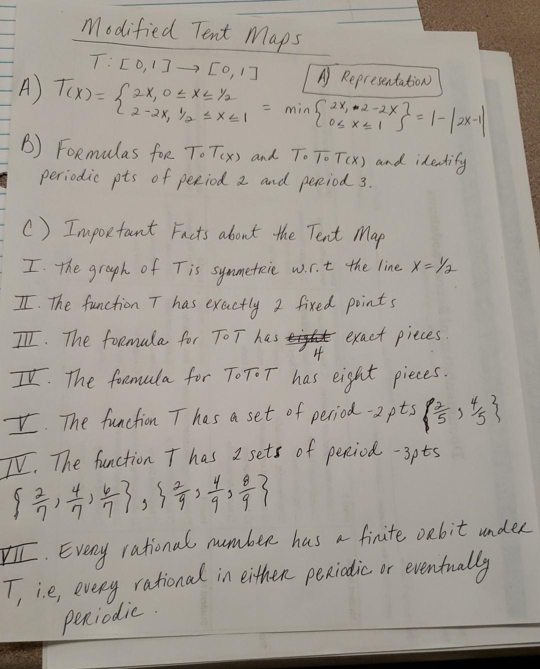 Modified Tent Maps T:[0,1] [0, 1] A) Representation | Chegg.com