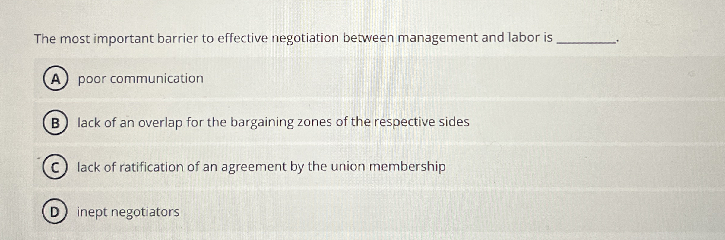 Solved The most important barrier to effective negotiation | Chegg.com