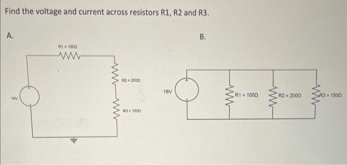 Solved Find the voltage and current across resistors R1,R2 | Chegg.com
