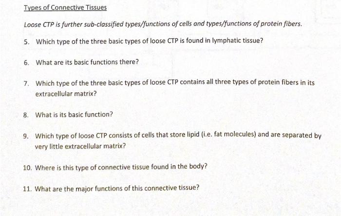 Solved Loose CTP is further sub-classified types/functions | Chegg.com