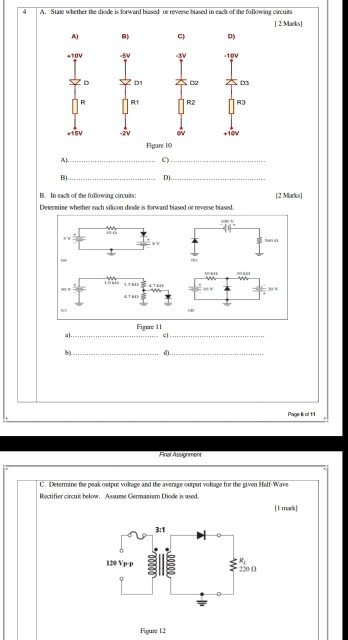 Solved 1 A. In below given diodes circuit with V1=9V.R-122, | Chegg.com