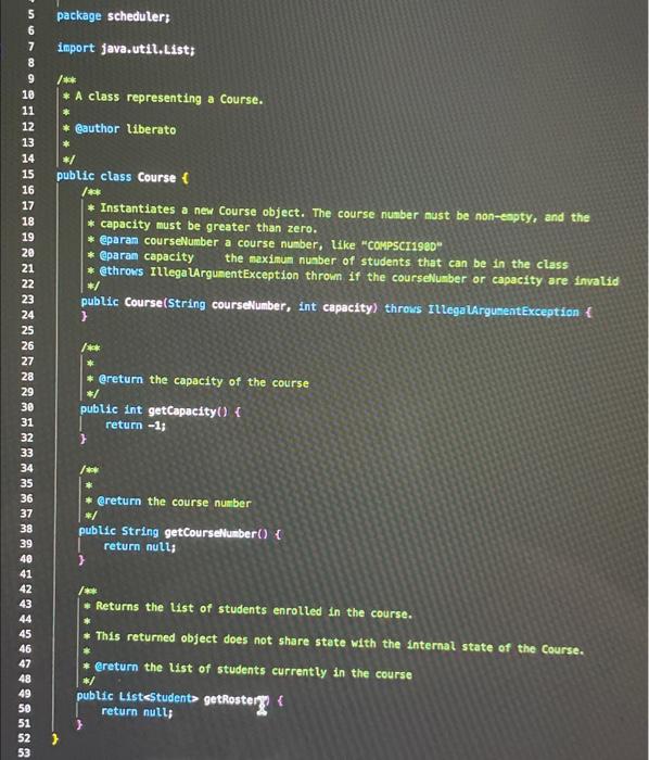 Solved package scheduler: import java.ut1t.List; /** ∗ A | Chegg.com