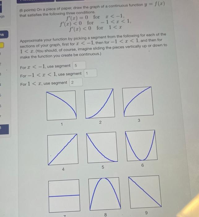 Solved (6 points) On a piece of paper, draw the graph of a | Chegg.com