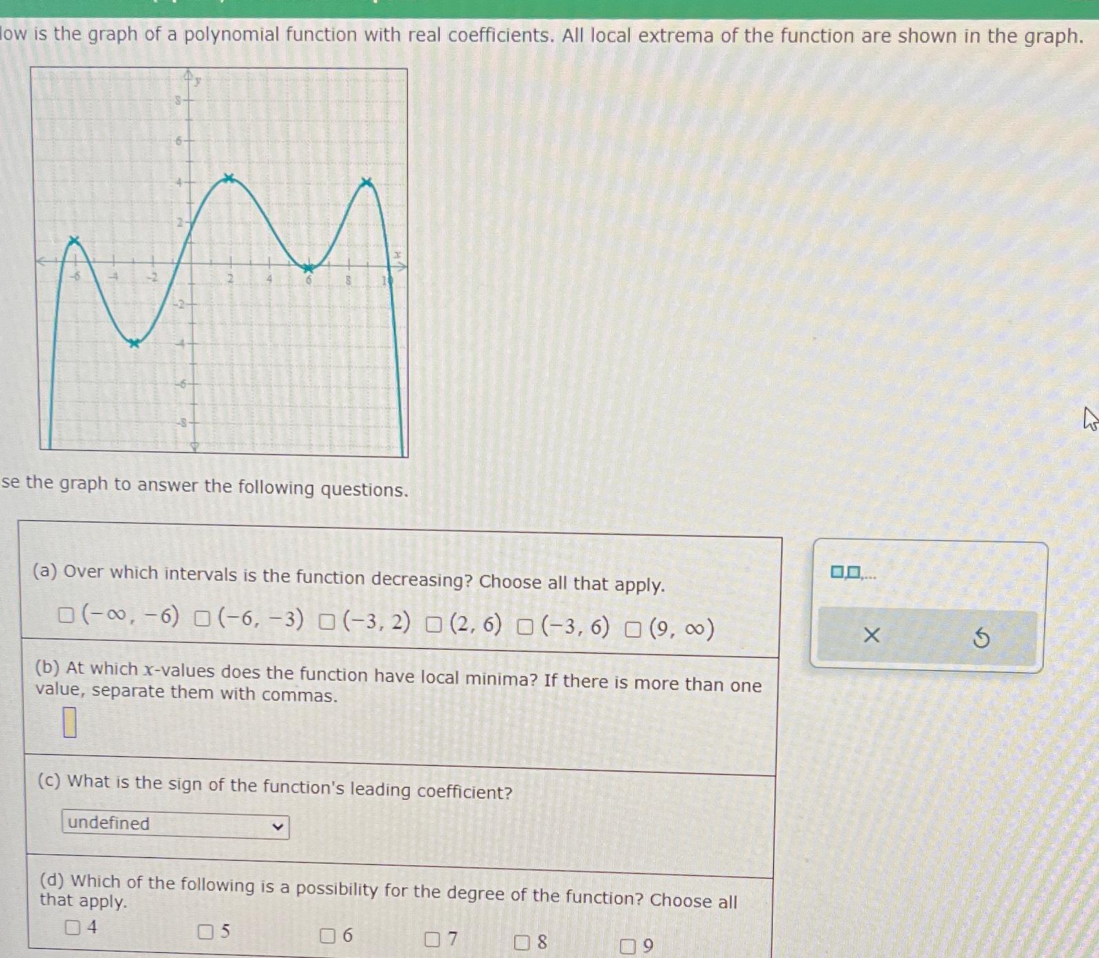 Solved low is the graph of a polynomial function with real | Chegg.com