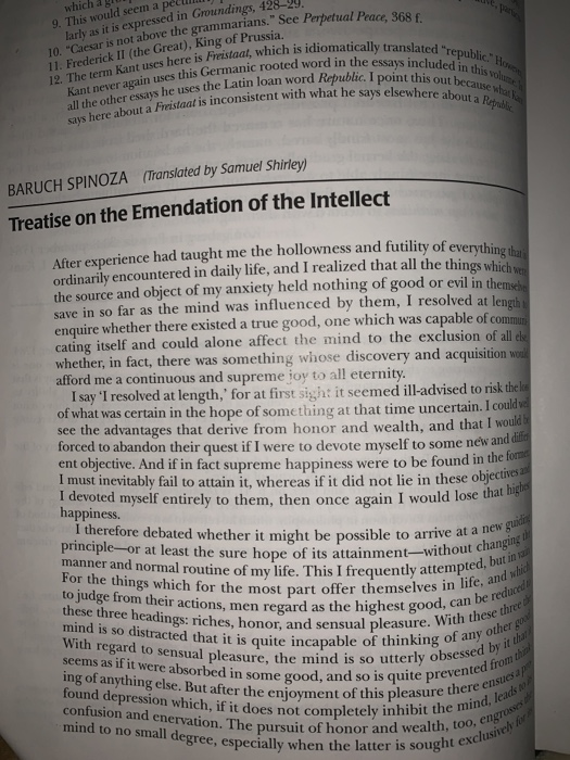 Reading Response #1 TREATISE ON THE EMENDATION OF THE | Chegg.com