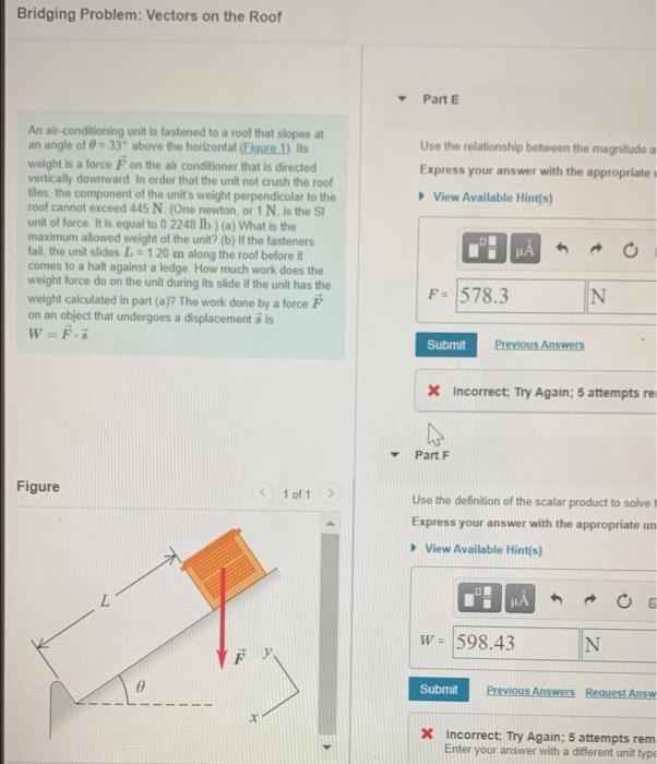 Solved - 57533 5954 Bridging Problem: Vectors on the Roof | Chegg.com
