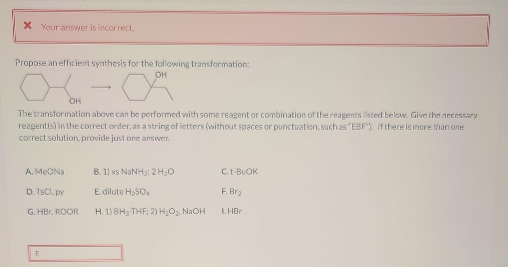 Solved * Your answer is incorrect. Propose an efficient | Chegg.com