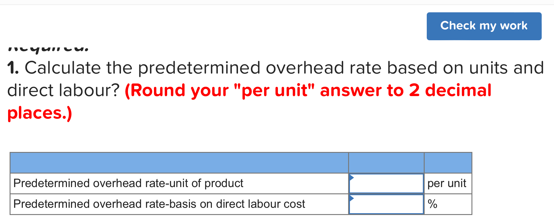 Calculate the predetermined overhead rate based on | Chegg.com