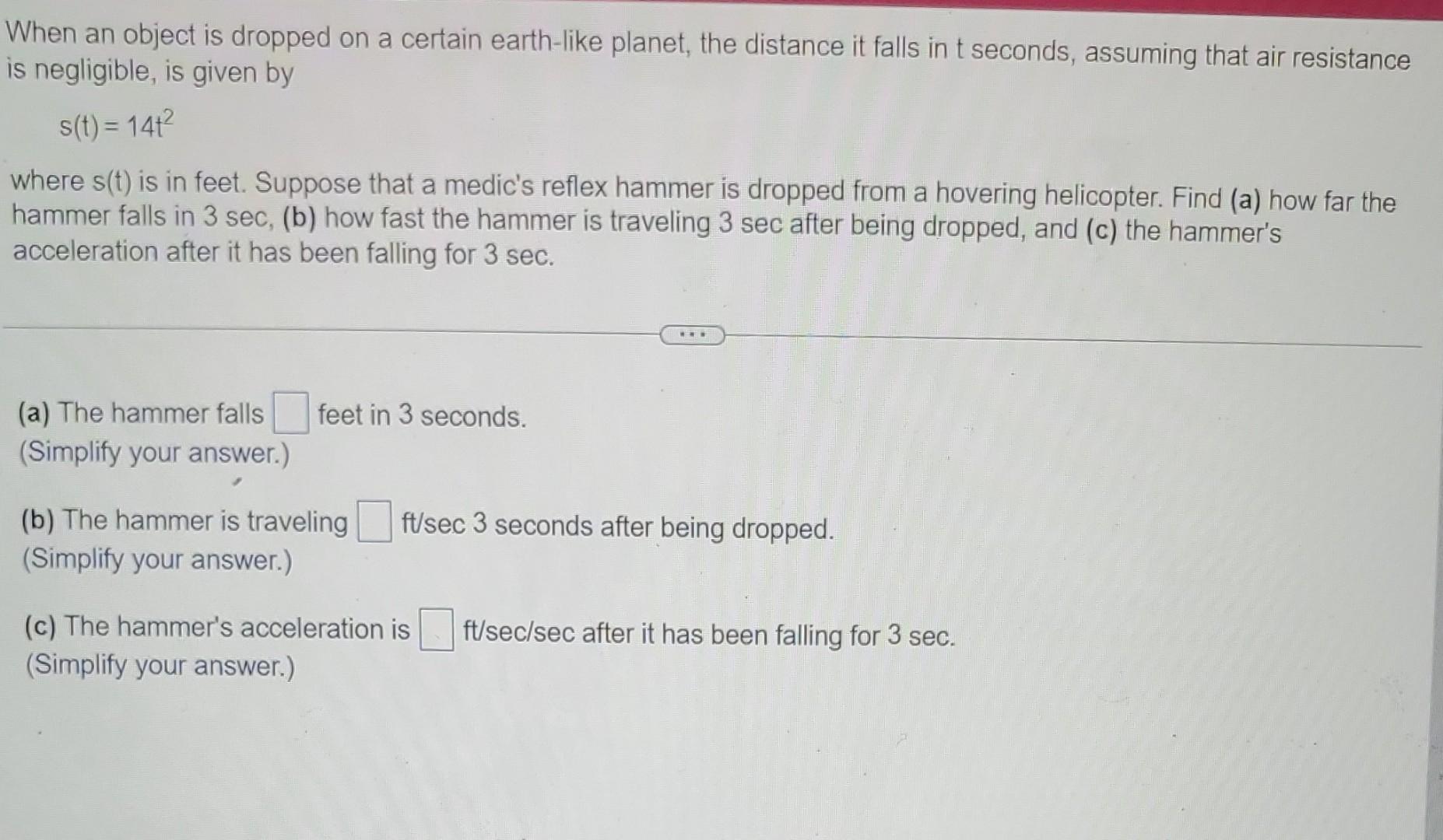 Solved When an object is dropped on a certain earth-like | Chegg.com