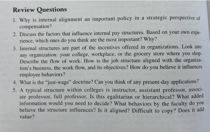 Solved Review Questions 1. Why is internal alignment an | Chegg.com