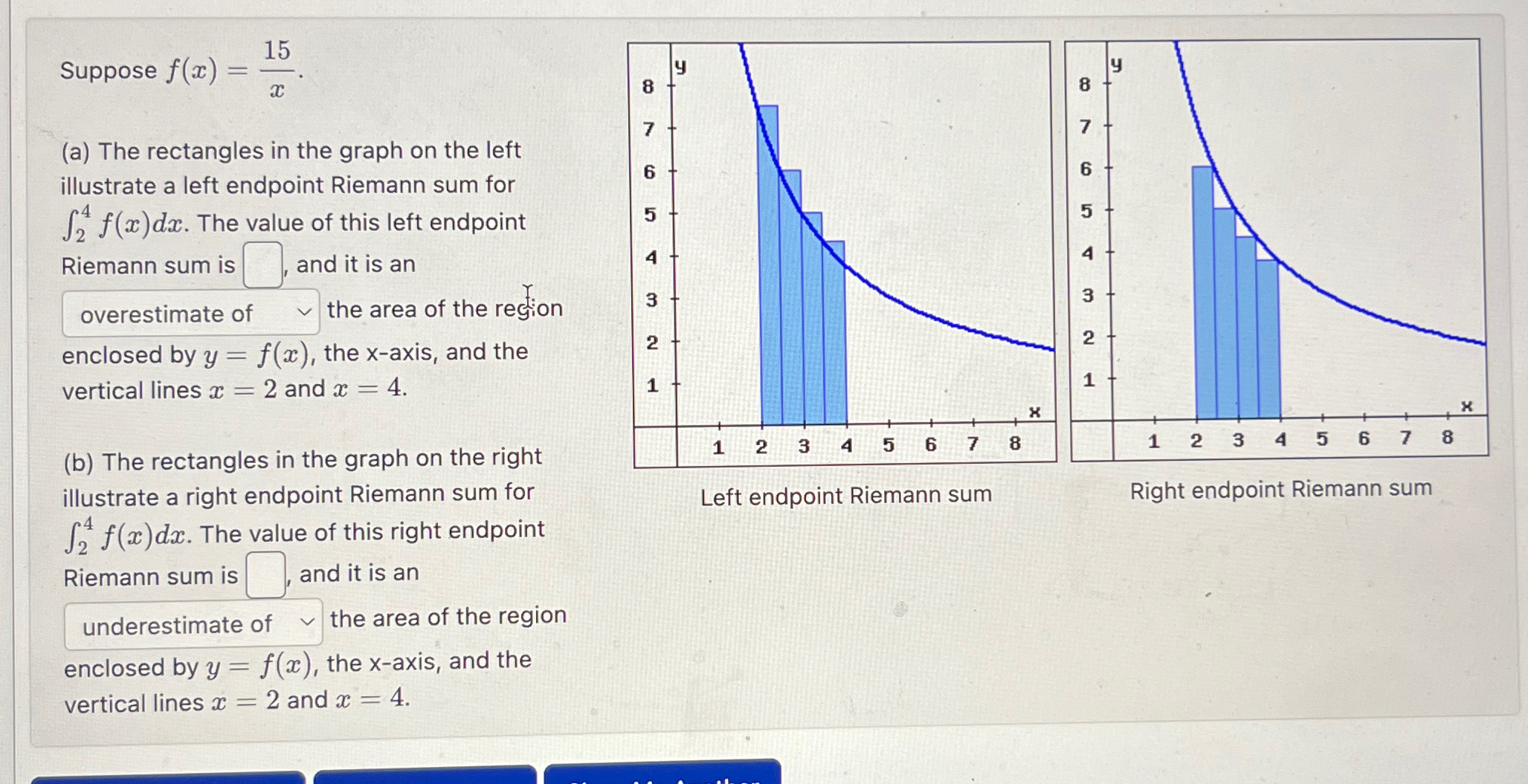 Solved Suppose f(x)=15x(a) ﻿The rectangles in the graph on | Chegg.com