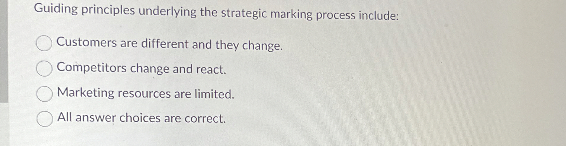 Solved Guiding principles underlying the strategic marking | Chegg.com