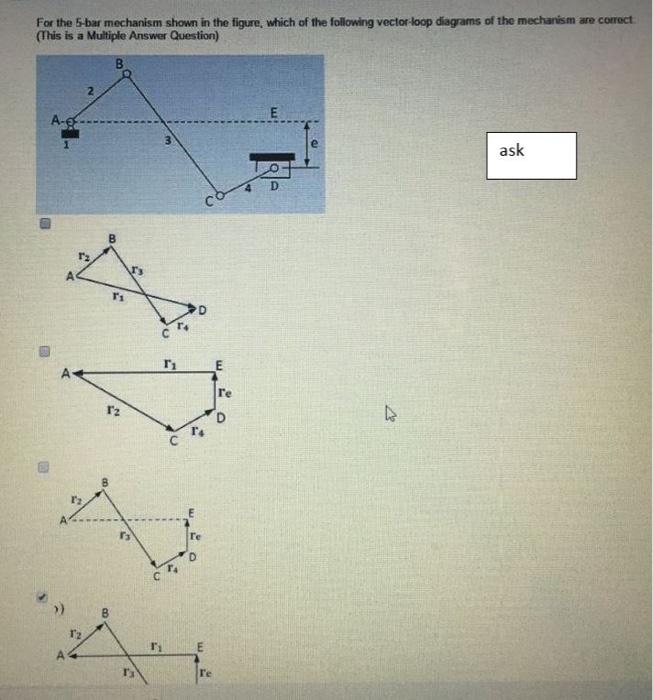 Solved For the 5 bar mechanism shown in the figure, which of | Chegg.com