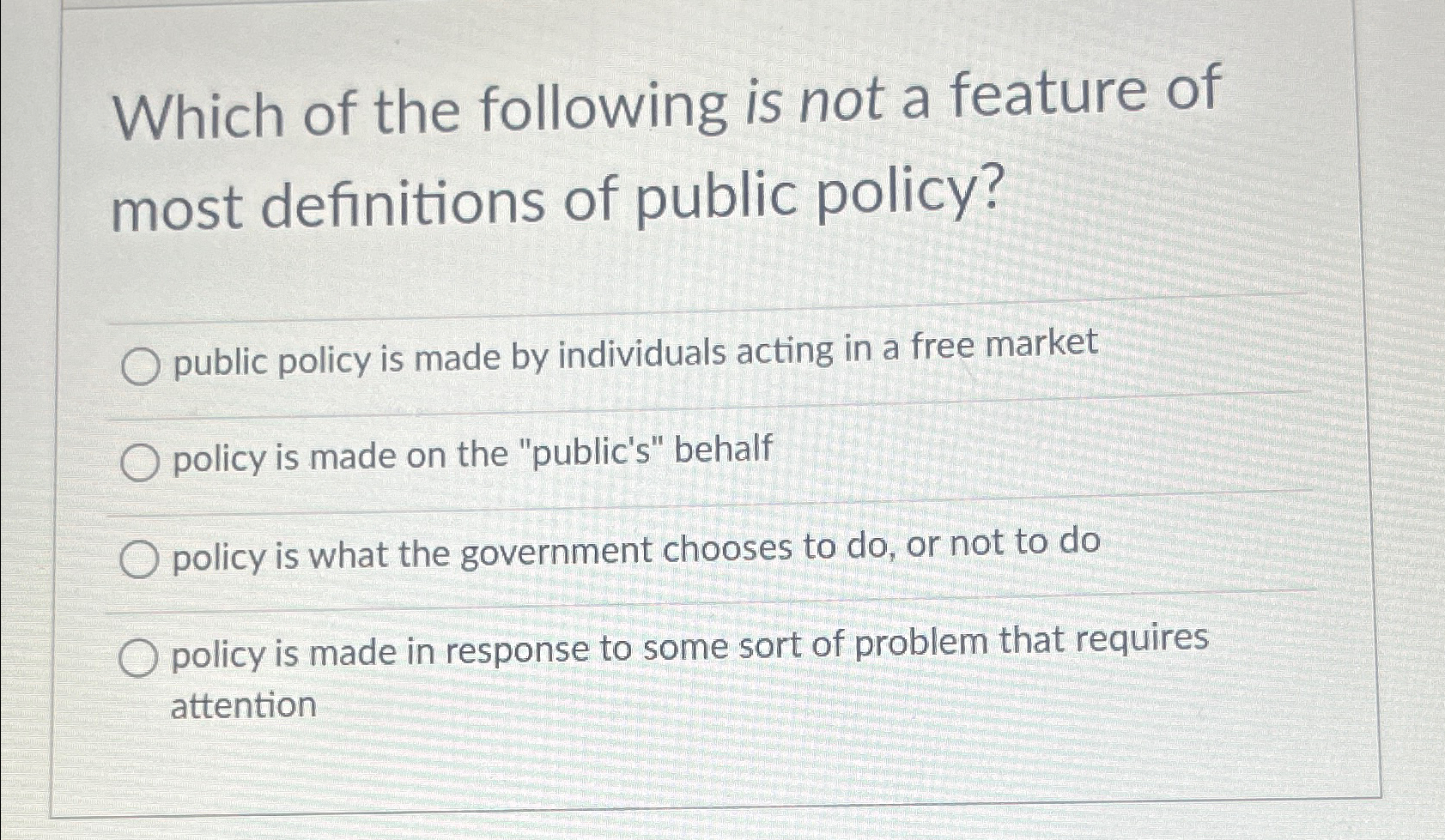 Solved Which of the following is not a feature of most | Chegg.com