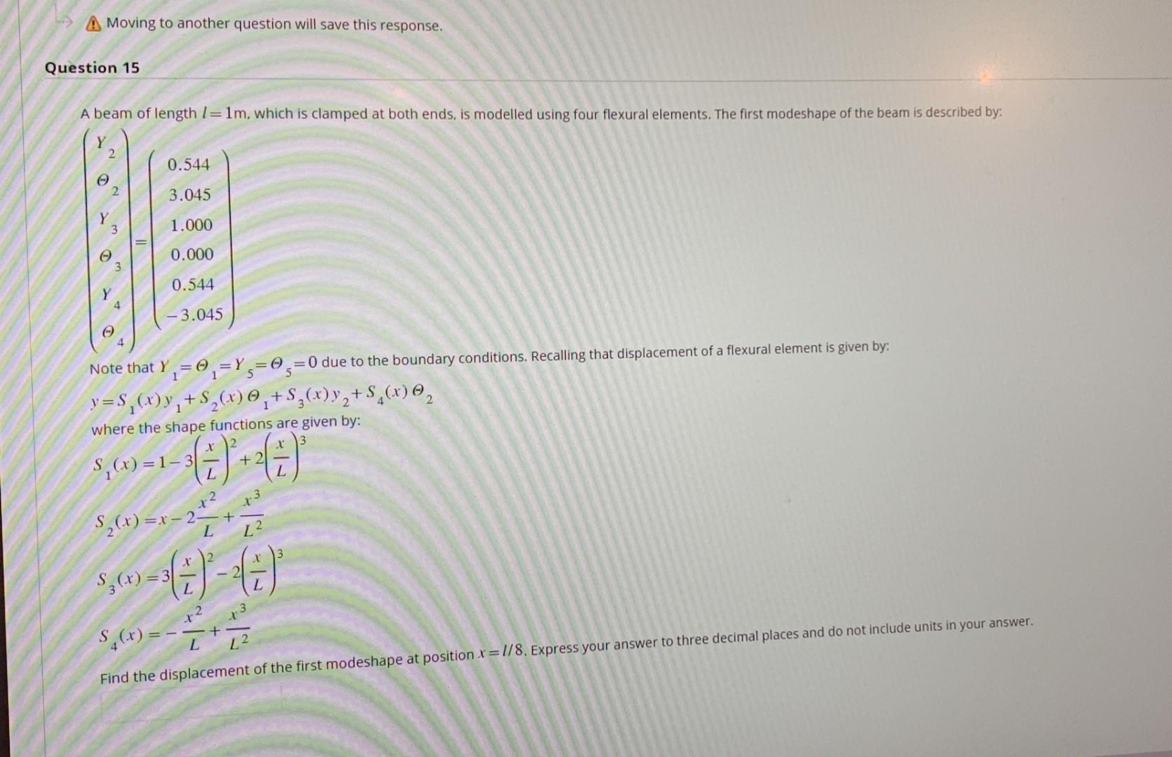 Solved A beam of length l=1 m, which is clamped at both | Chegg.com