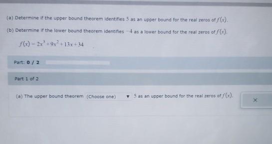 Solved (a) Determine if the upper bound theorem identifies 5 | Chegg.com