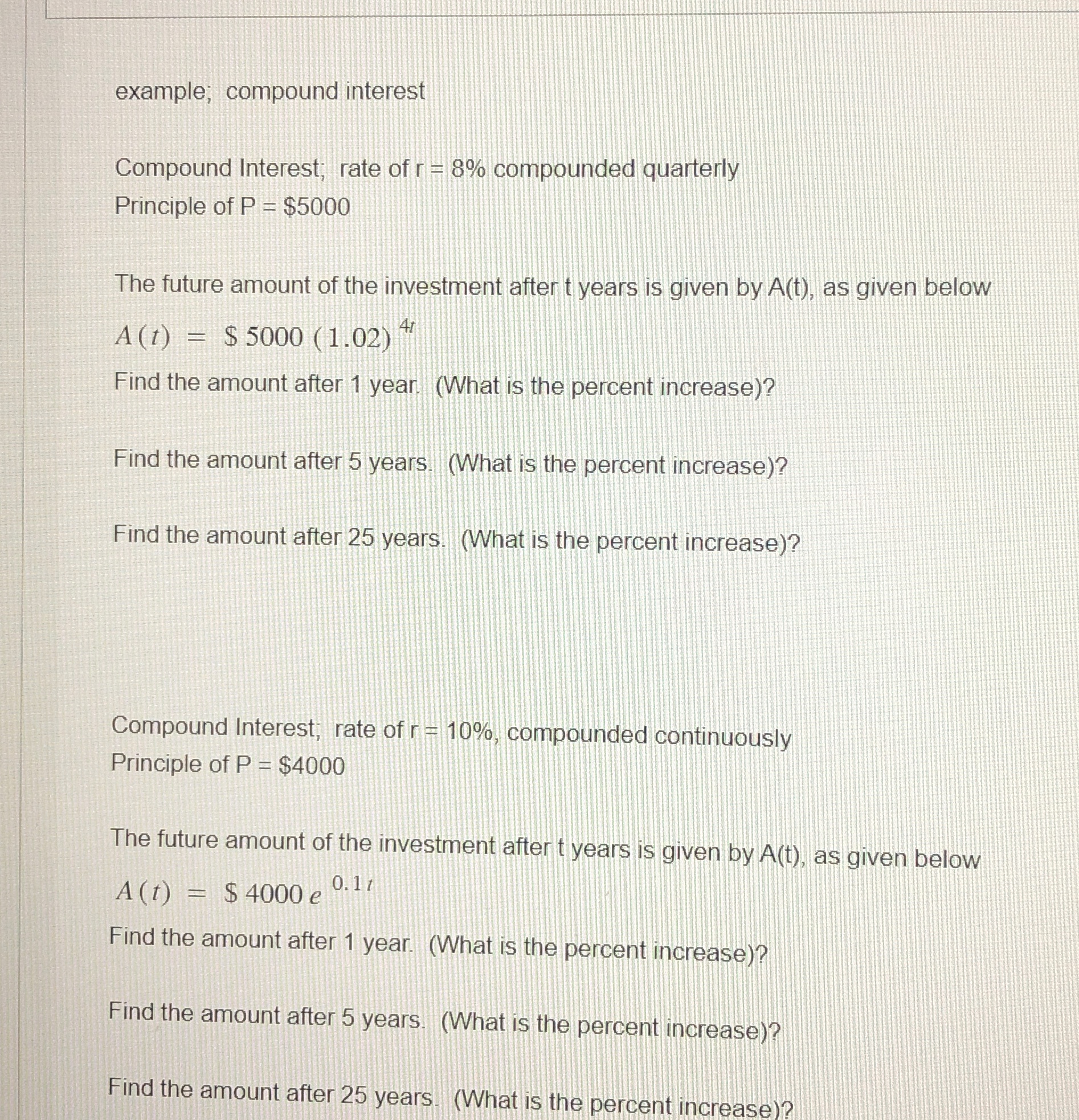 Solved example; compound interestCompound Interest; rate of | Chegg.com