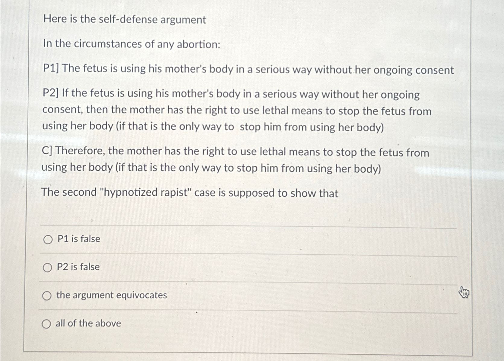 Solved Here is the self-defense argumentIn the circumstances | Chegg.com