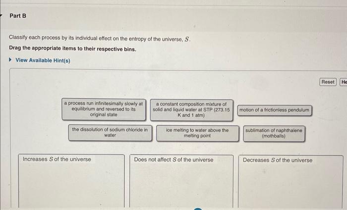 Solved Rank These Systems In Order Of Decreasing Entropy