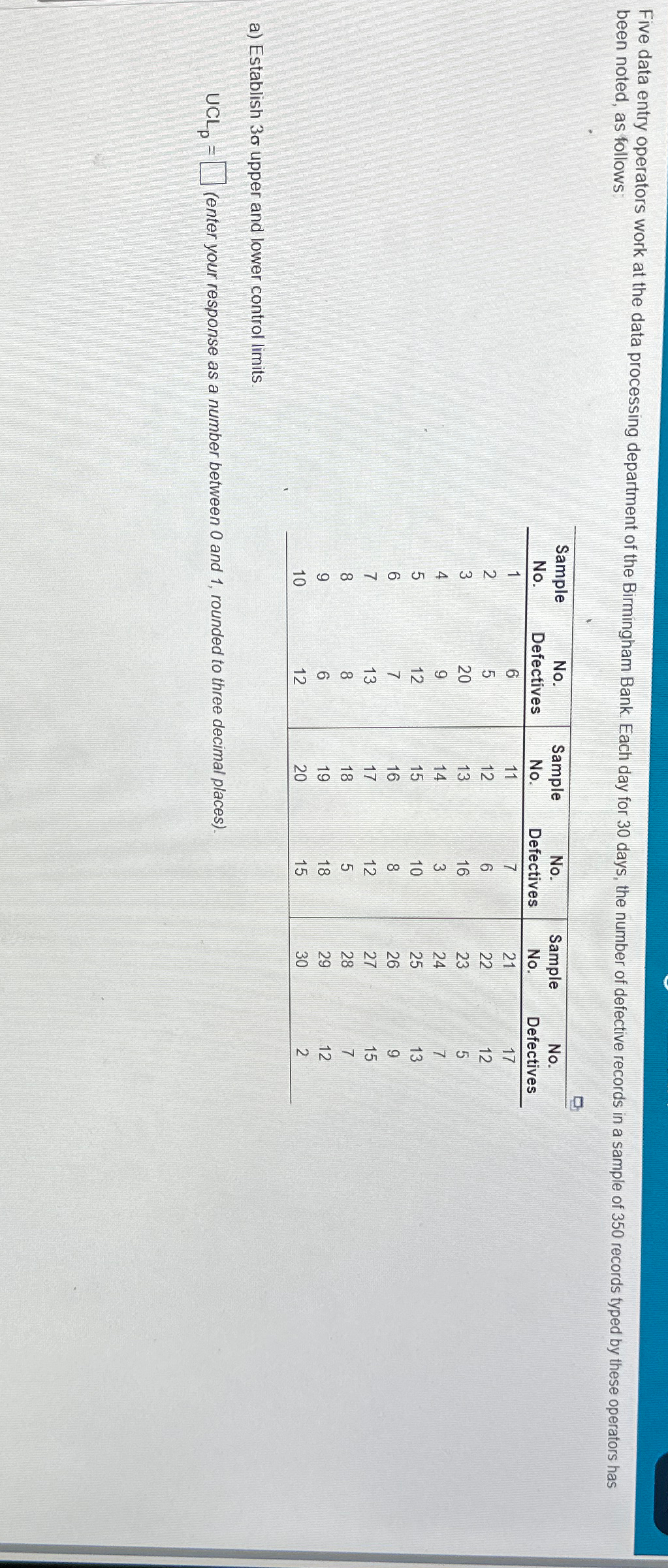 Solved Five data entry operators work at the data processing | Chegg.com
