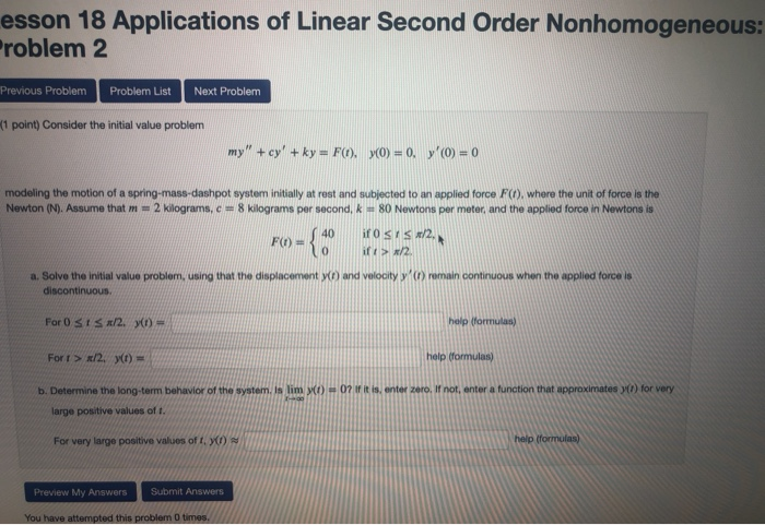 Solved Lesson 18 Applications Of Linear Second Order