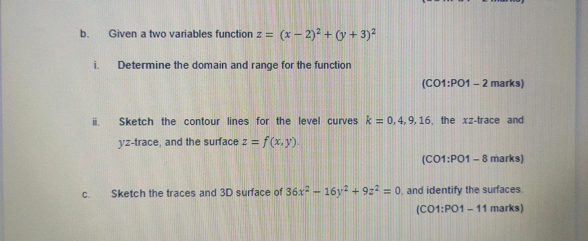 Solved Given a two variables function z = (x - 2)2 + ( + 3)2 | Chegg.com