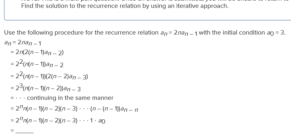 Solved Find the solution to the recurrence relation by using | Chegg.com