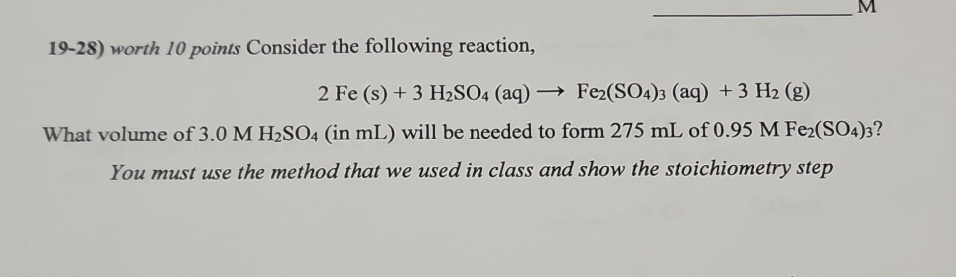 Solved 19-28) worth 10 points Consider the following | Chegg.com