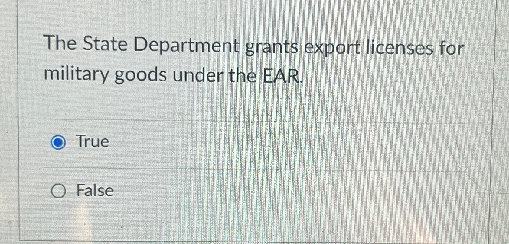 Solved The State Department grants export licenses for | Chegg.com