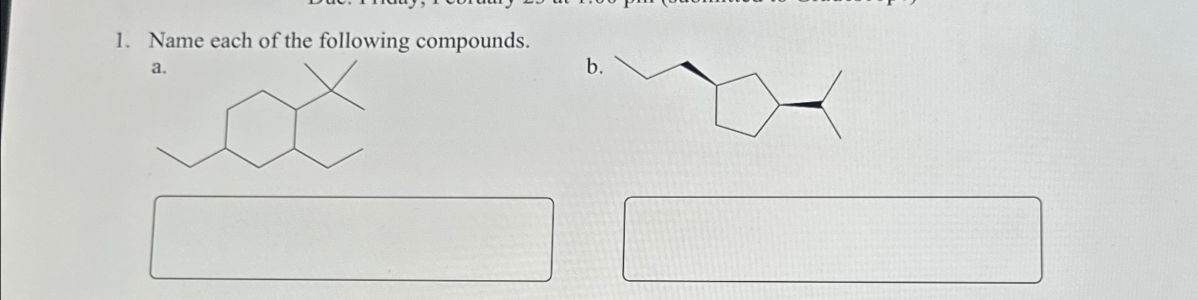 Solved Name each of the following compounds. | Chegg.com