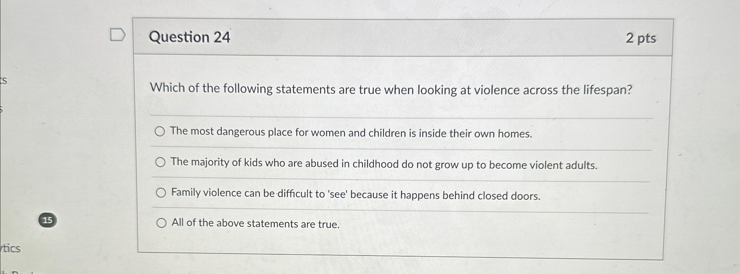 Solved Question 242 ﻿ptsWhich of the following statements | Chegg.com