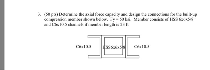 3. (50 pts) Determine the axial force capacity and | Chegg.com