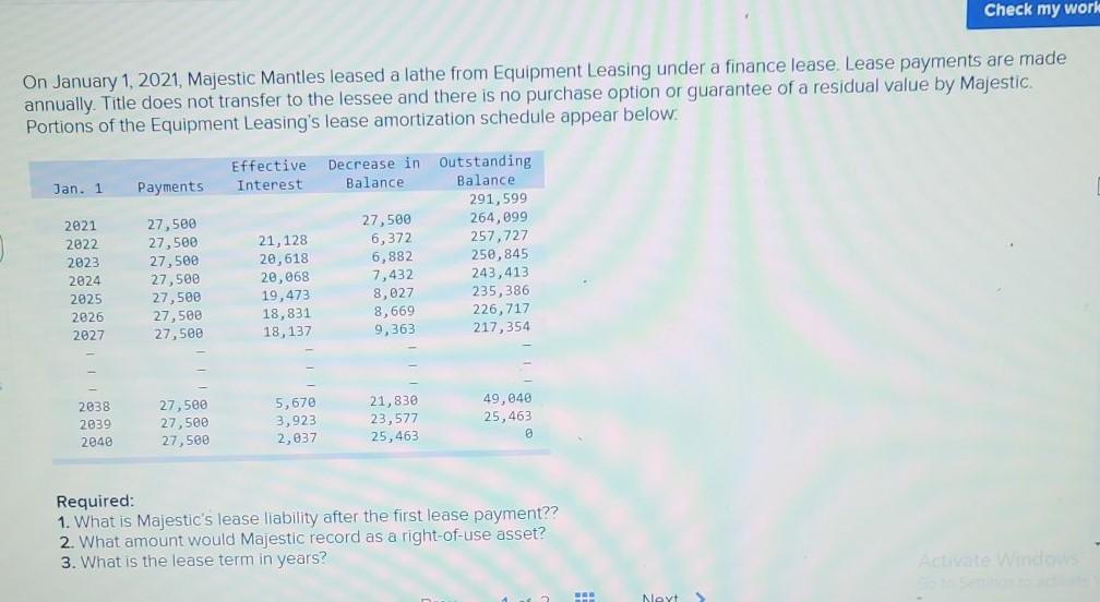 Solved Check my work On January 1, 2021, Majestic Mantles | Chegg.com