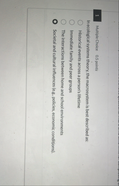 Solved 1 ﻿Multiple Choice ,0.5 ﻿pointsIn ecological systems | Chegg.com