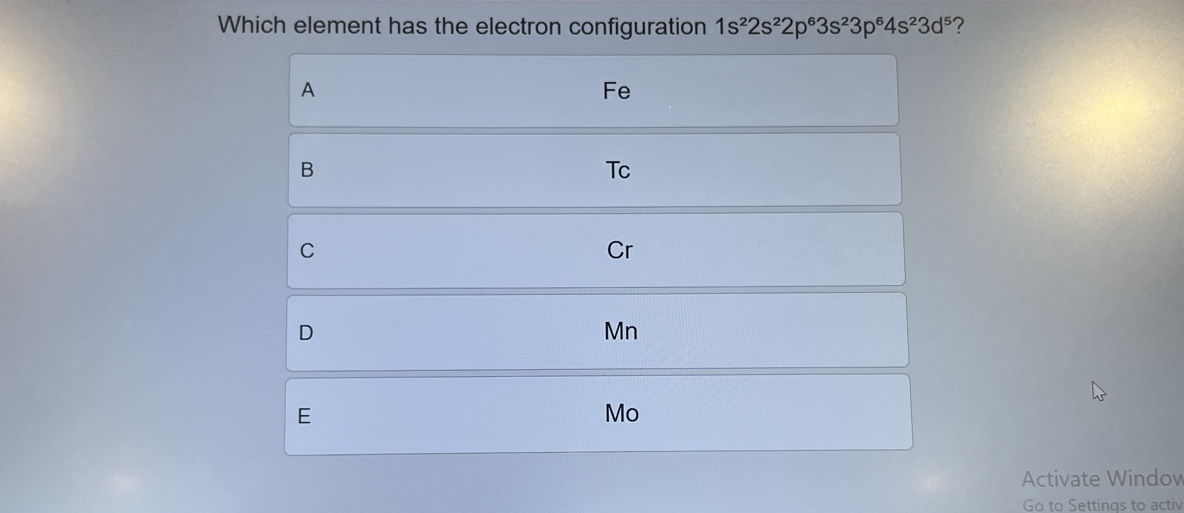 Solved Which element has the electron configuration | Chegg.com