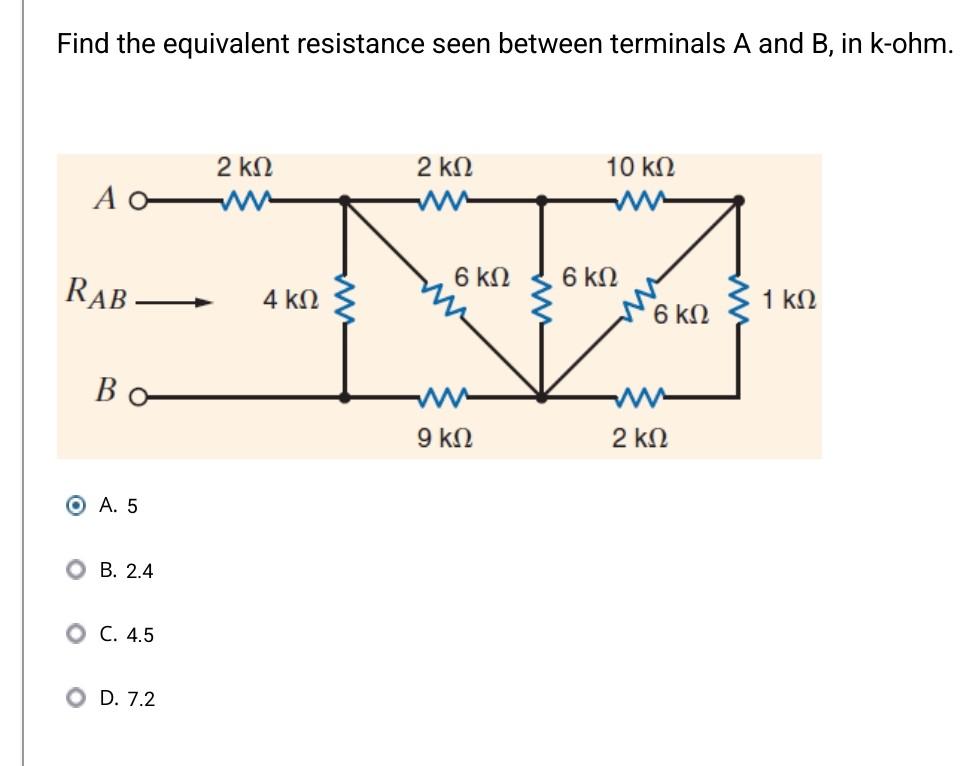 Solved Find the equivalent resistance seen between terminals | Chegg.com