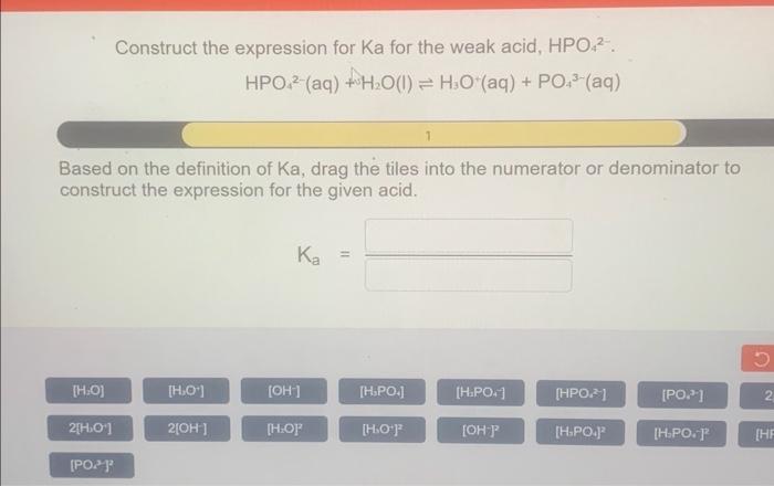 Solved Construct the expression for Ka for the weak acid, | Chegg.com