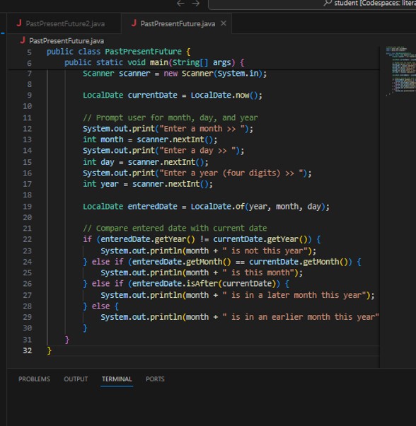 Solved Part AWrite an application called PastPresentFuture | Chegg.com Solved Part AWrite an application called PastPresentFuture | Chegg.com