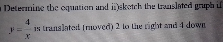 Solved Determine the equation and ii)sketch the translated | Chegg.com