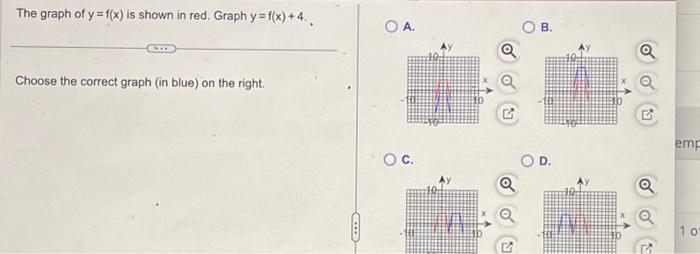 Solved The graph of y = f(x) is shown in red. Graph y = f(x) | Chegg.com