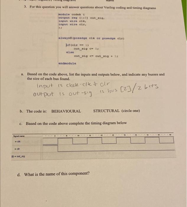 Solved 3. For this question you will answer questions about | Chegg.com